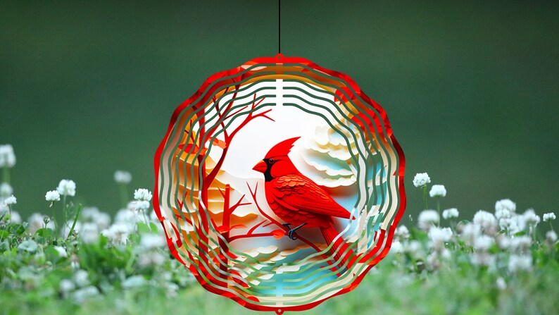 Red Cardinal Wind Spinner PNG, Cardinal Wind Spinner Sublimation Design ...