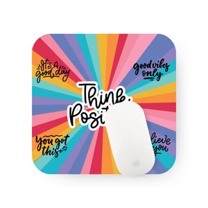 Think Positive Mouse Pad | PNG Good Vibes | Mouse Pad Sublimation ...
