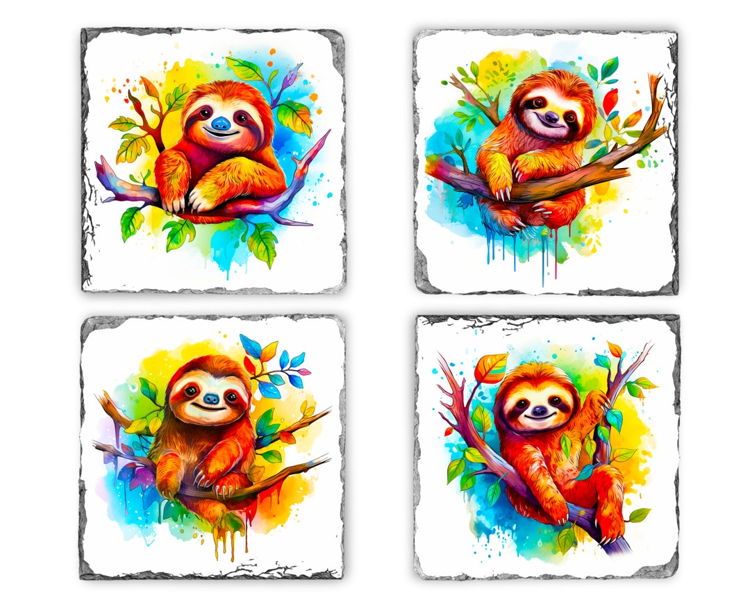 Sloth Coaster PNG | Sloth Square or Round Png Images | Square Coaster ...