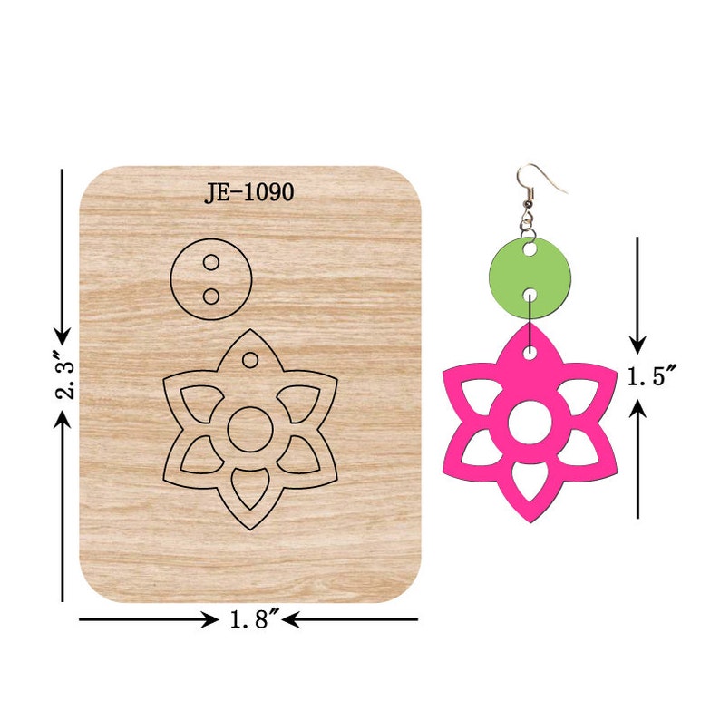 Leather Earring Cutting Die, 1.5 INCH, Flower Earring Die, Small Flower ...