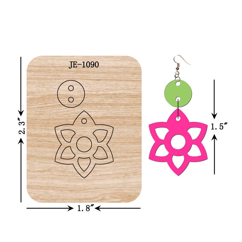 Leather Earring Cutting Die, 1.5 INCH, Flower Earring Die, Small Flower ...