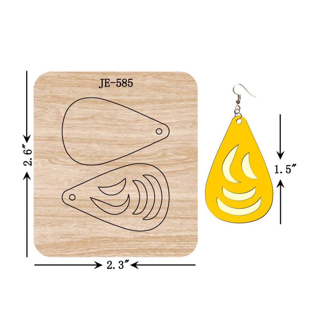 Leather Earring Die Cutting,1.5 INCH, Teardrop Abstract Earring Die ...