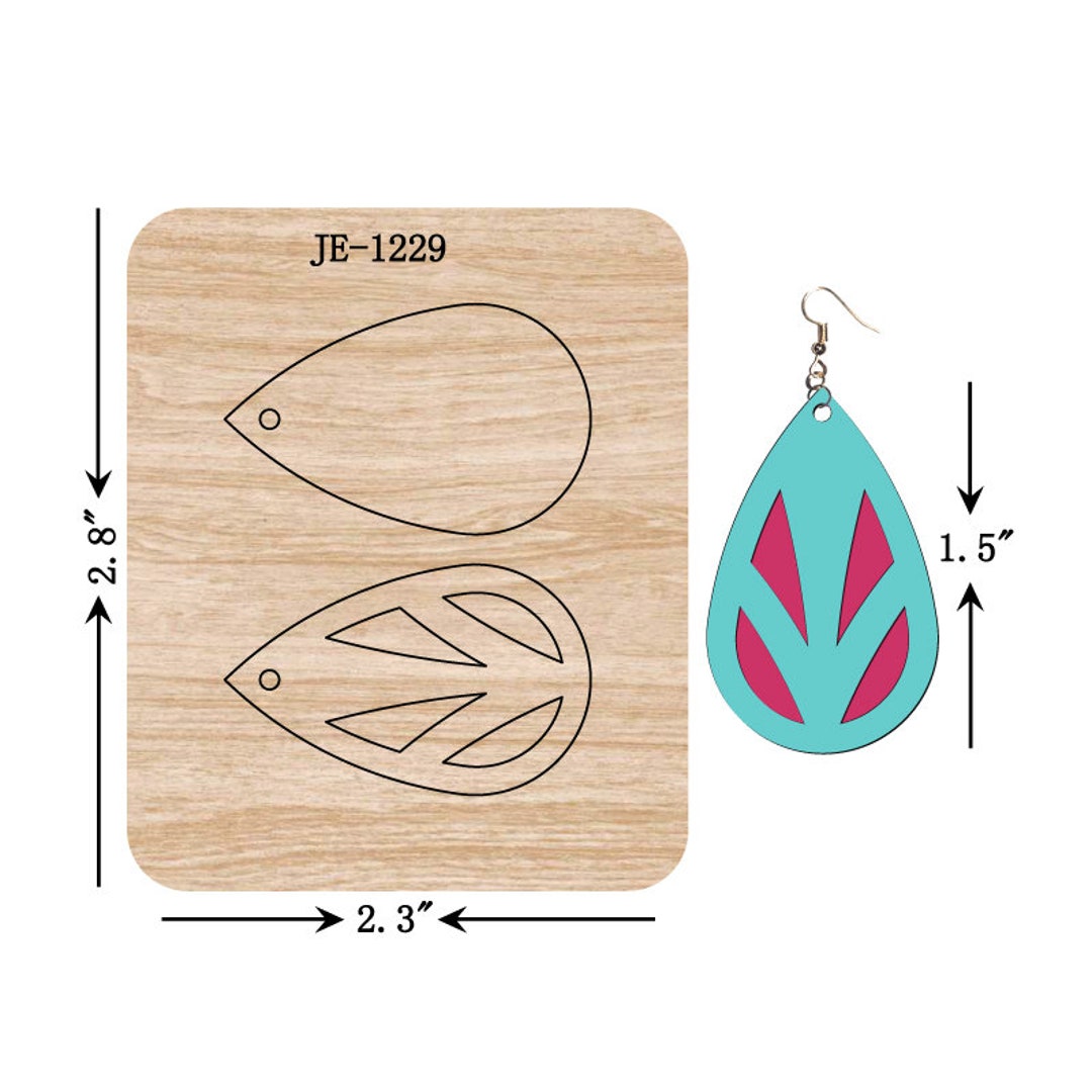 Leather Earring Die Cutting,1.5 INCH, Teardrop Abstract Earring Die ...