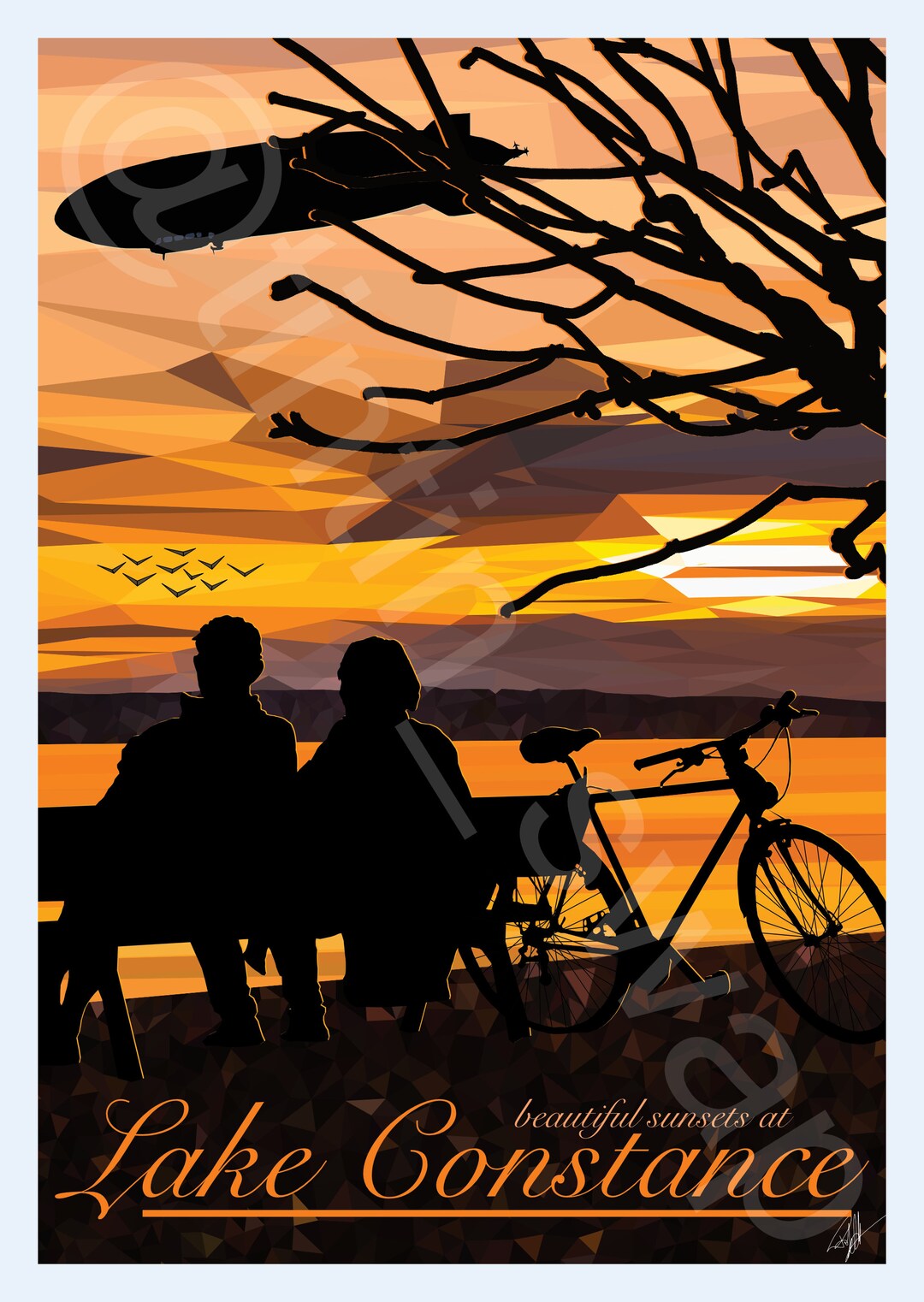 5x Design Postcard Lake Constance Sunset - Etsy UK