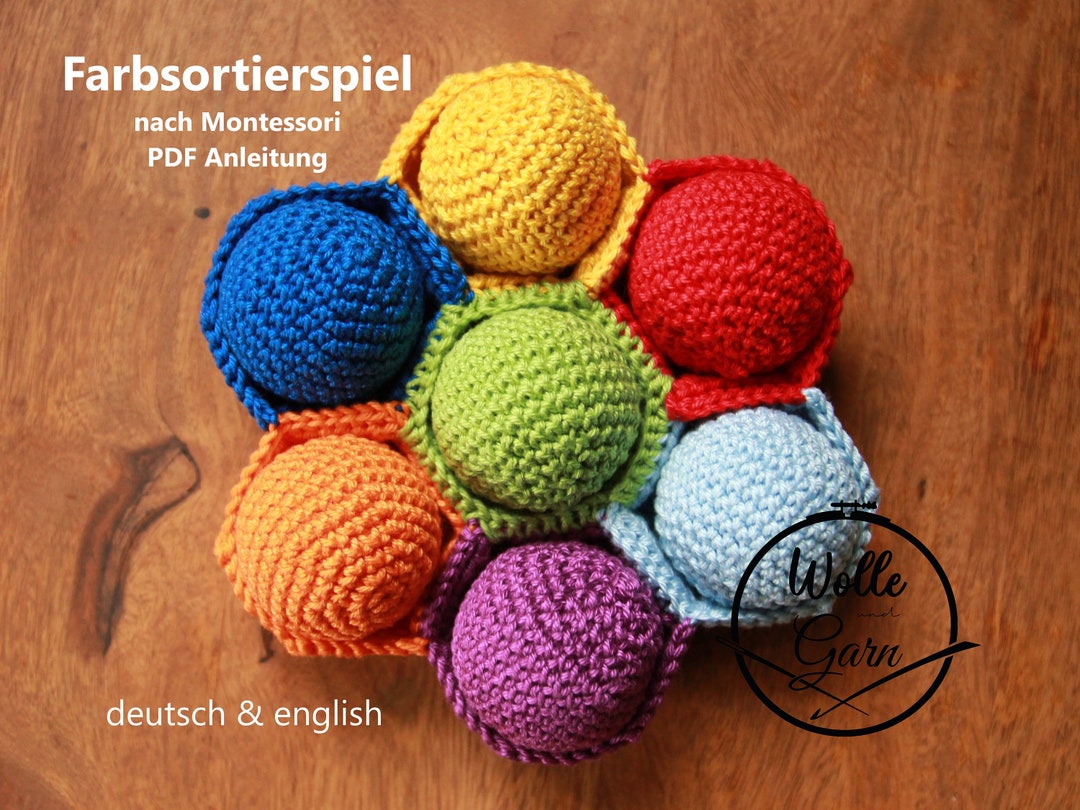 Crochet Pattern Color Sorting Game According to Montessori, PDF Crochet ...
