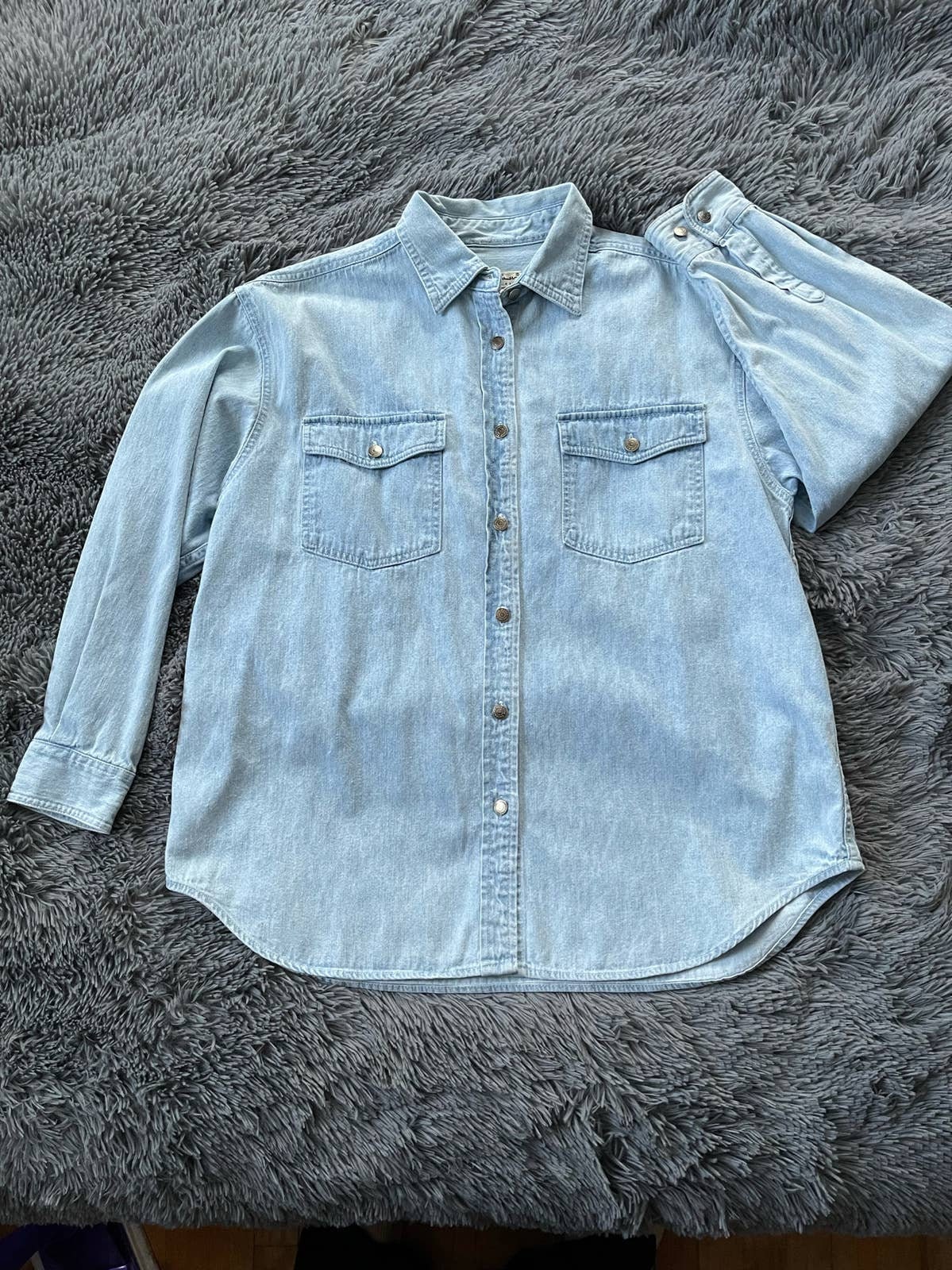 Vintage Denim Button-up Shirt - Etsy