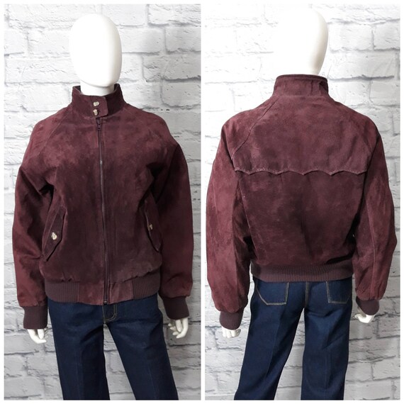 Vintage Suede Bomber Jacket - Gem