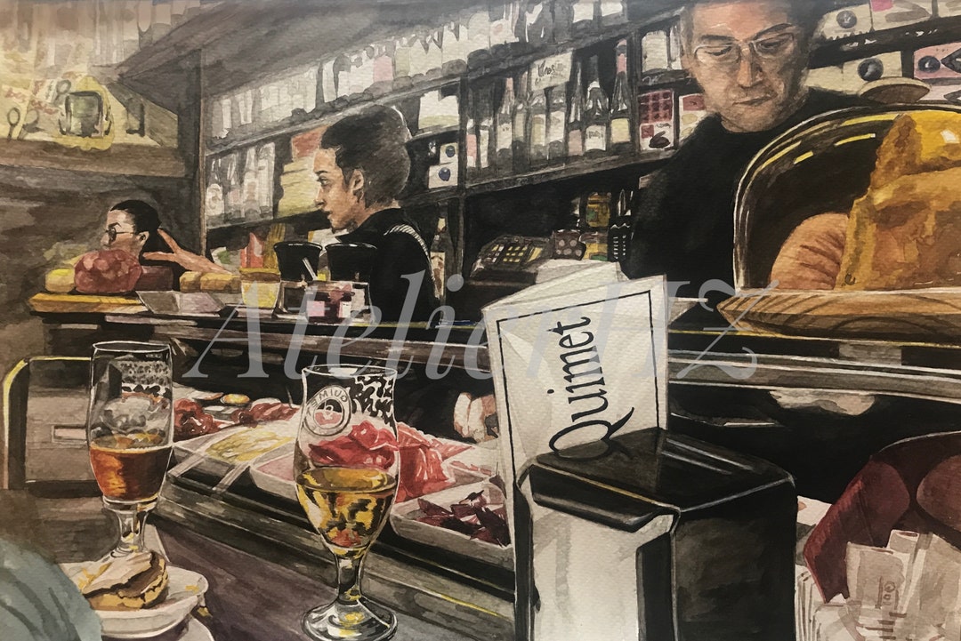 Spanish Tapas Bar Artwork | Bar Digital Print | Europe Restaurant Wall ...