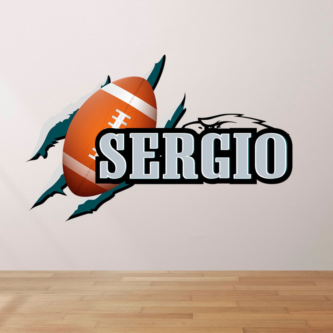 Philadelphia Custom Name, Football, Pensilvania Wall Decal, Art Decor ...