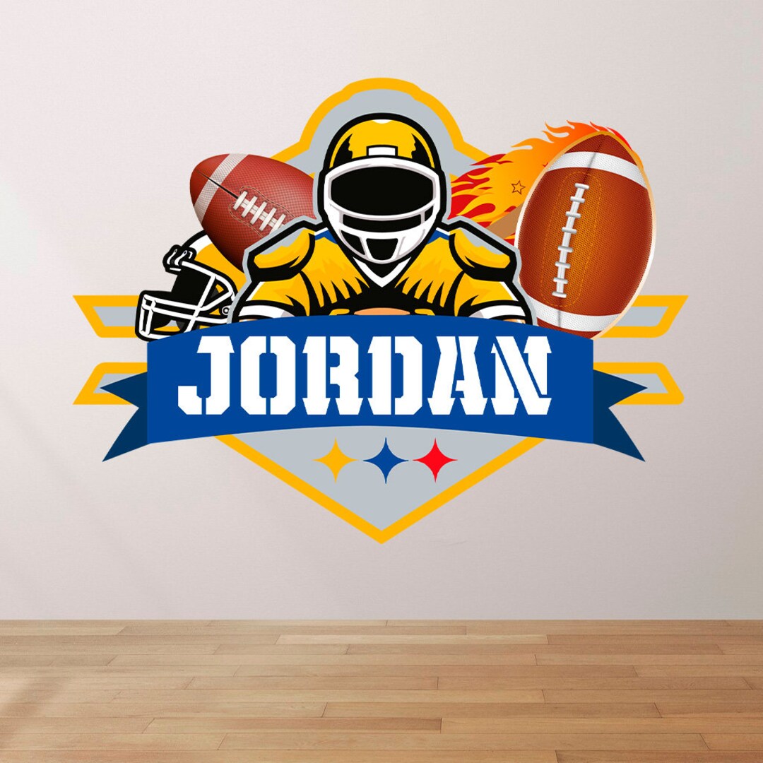 Pittsburgh Custom Name, Football, Pensilvania Wall Decal, Art Decor ...