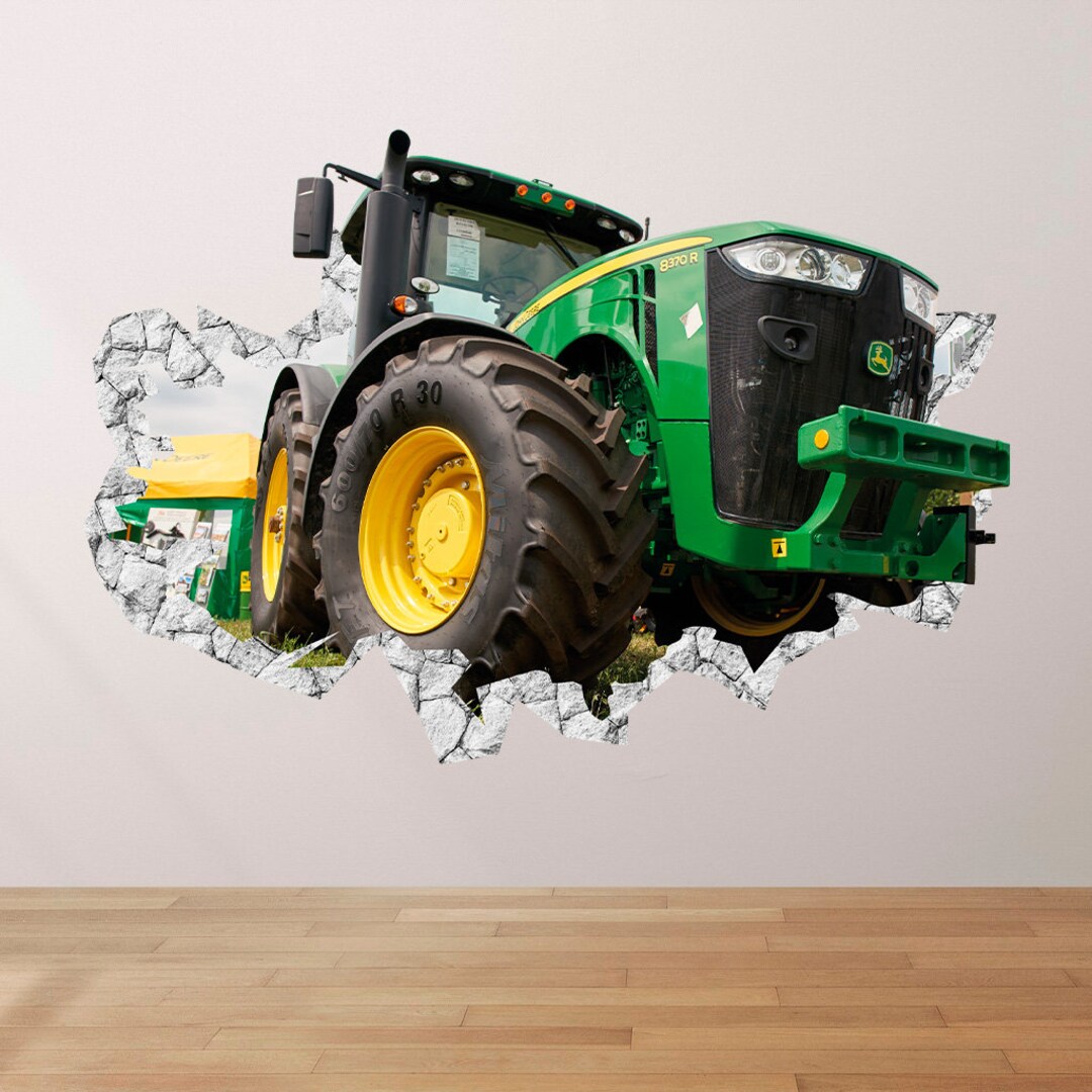 Tractor 3D Wall Sticker, Agrimotor Mural Decal, Kids Room, Kids Game ...