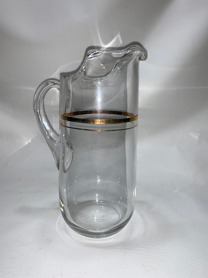 Vintage Glass Pitcher - Etsy