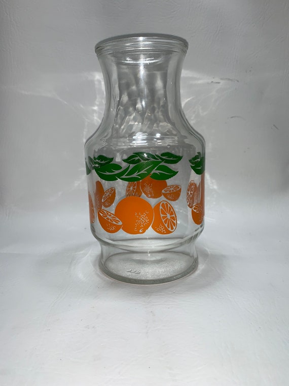 VINTAGE Anchor Hocking Glass Orange Juice Carafe Pitcher 56 Oz - Etsy