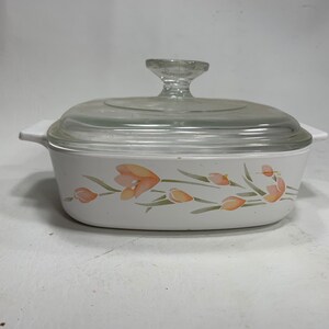 Vintage Corning Ware Peach Floral A-1-B Casserole Dish With - Etsy