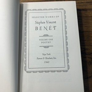 Selected Works of Stephen Vincent Benet 2 Volume Set, 1942 - Etsy