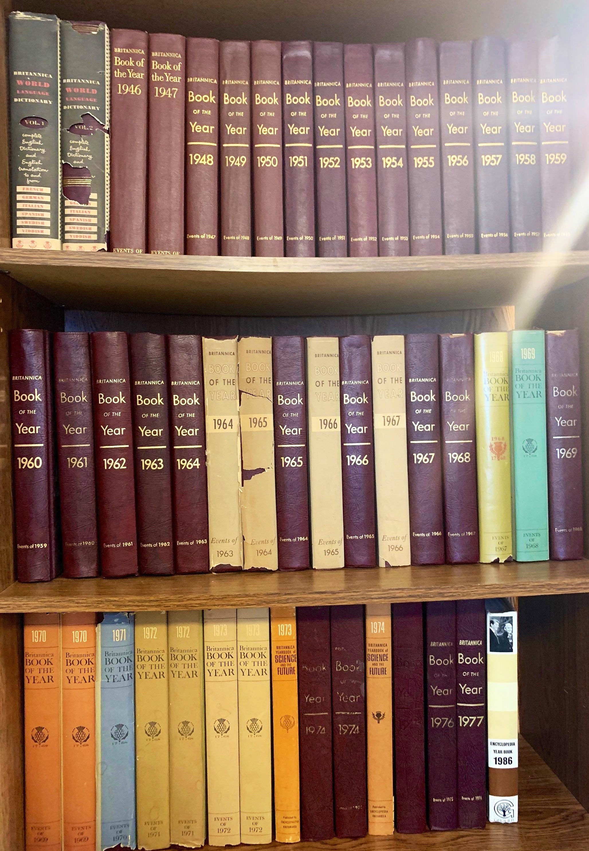 Encyclopedia Britannica Book of the Year 1946-1977, and 1986 - Etsy