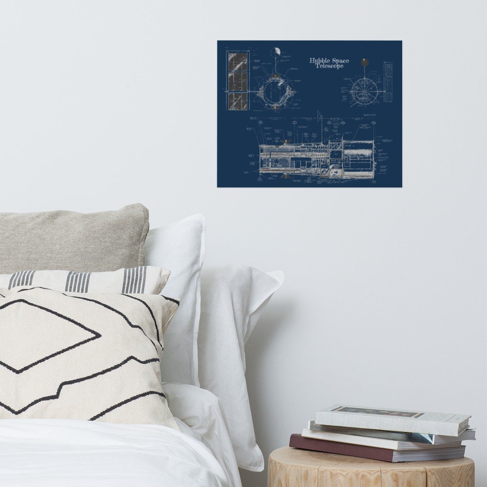 NASA Blueprints Hubble Space Telescope Art Print Poster - Etsy España