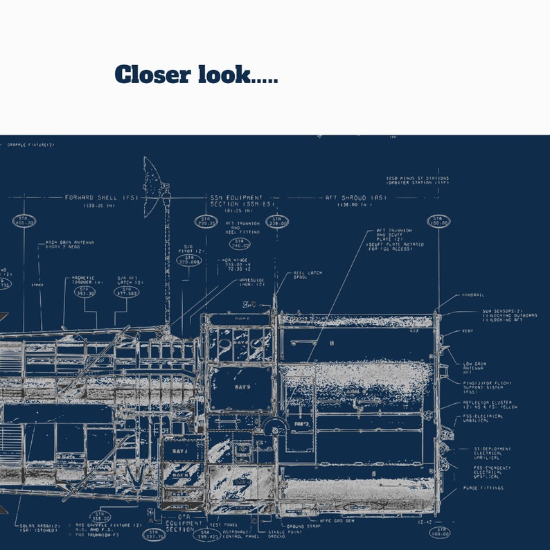 NASA Blueprints Hubble Space Telescope Art Print Poster - Etsy