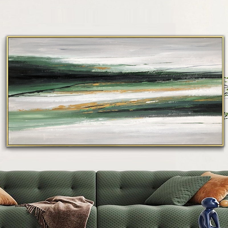 Green Abstract Wall Art - Etsy
