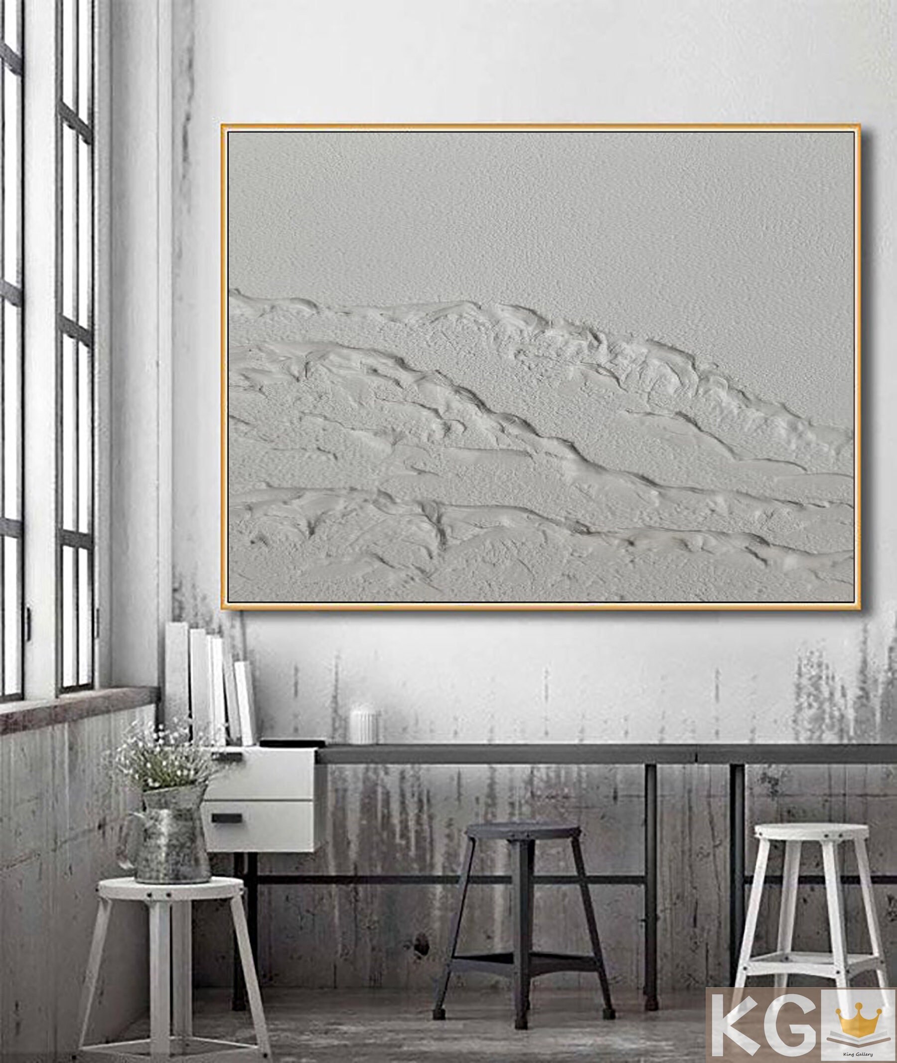 White Abstract Painting White Wall Art White 3D Textured Art - Etsy