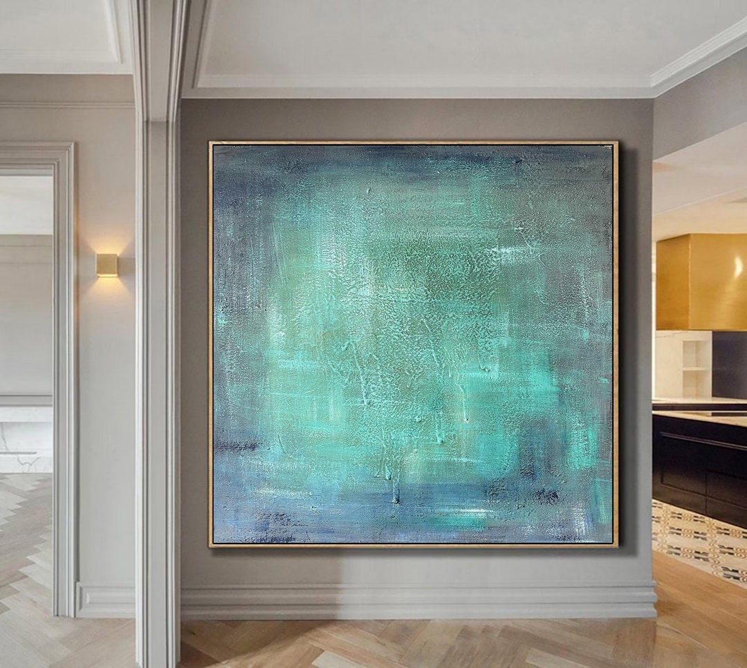 Green Abstract Painting Green Minimalist Painting Large Green Wall ...