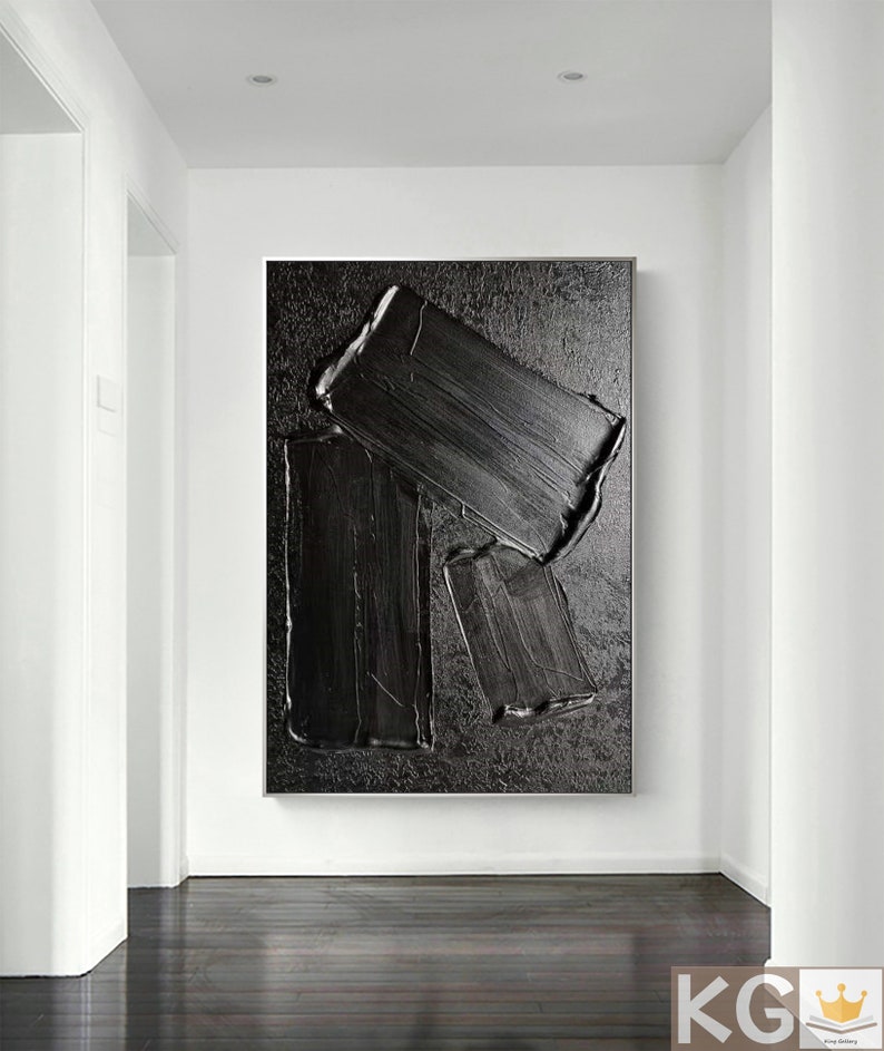 Black Wall Art Black 3D Textured Art Black Textured Wall Art - Etsy