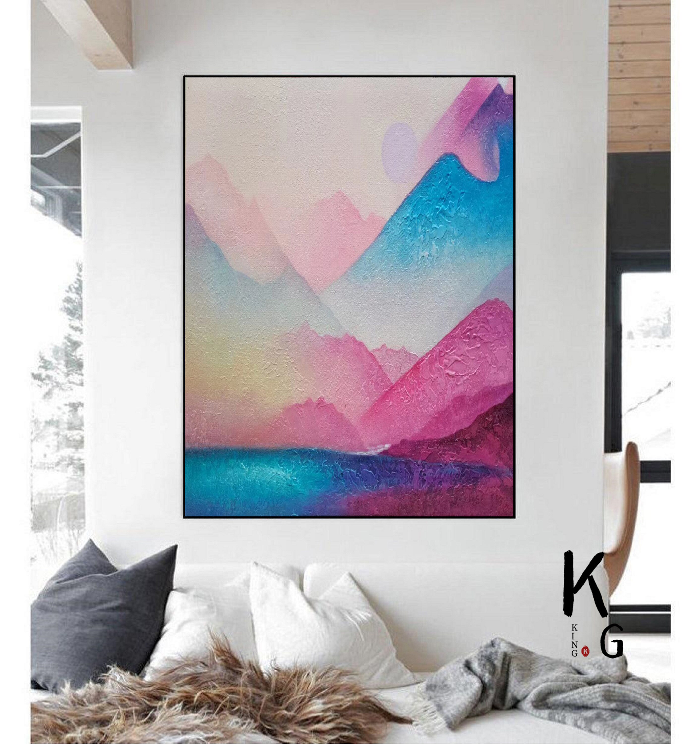 Large Landscape Abstract Painting-original Purple Abstract - Etsy