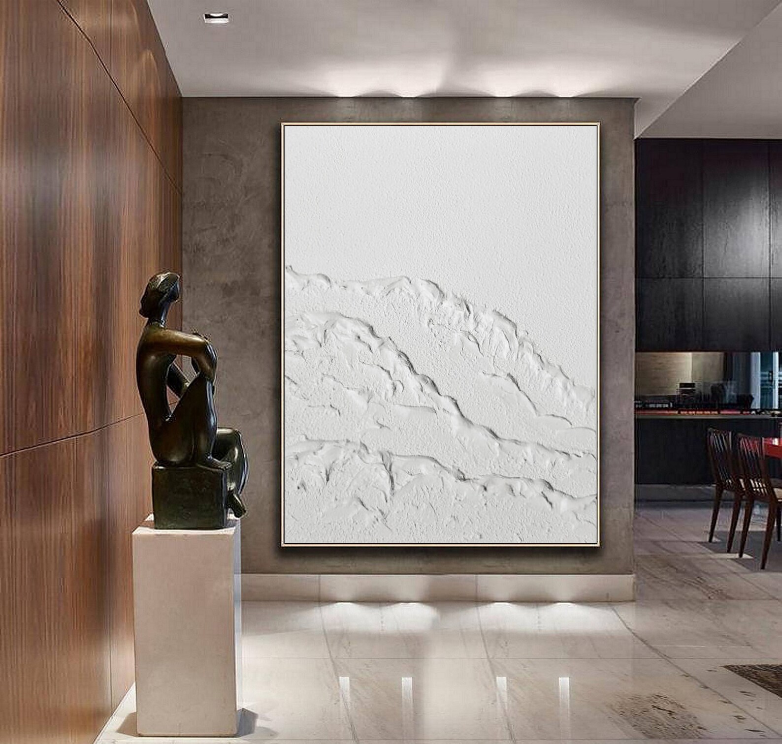 White Wall Art White 3D Textured Art White Textured Wall Art - Etsy