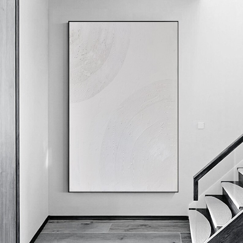 Large White Abstract Painting 3D White Abstract Painting White - Etsy