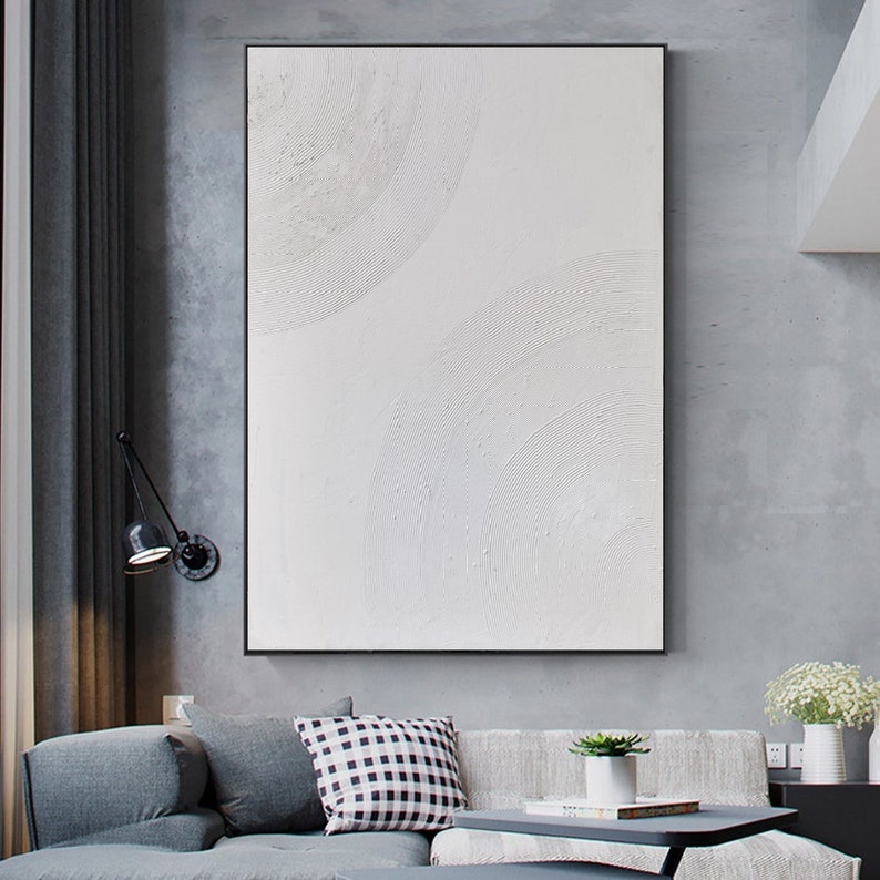 Large White Abstract Painting 3D White Abstract Painting White - Etsy