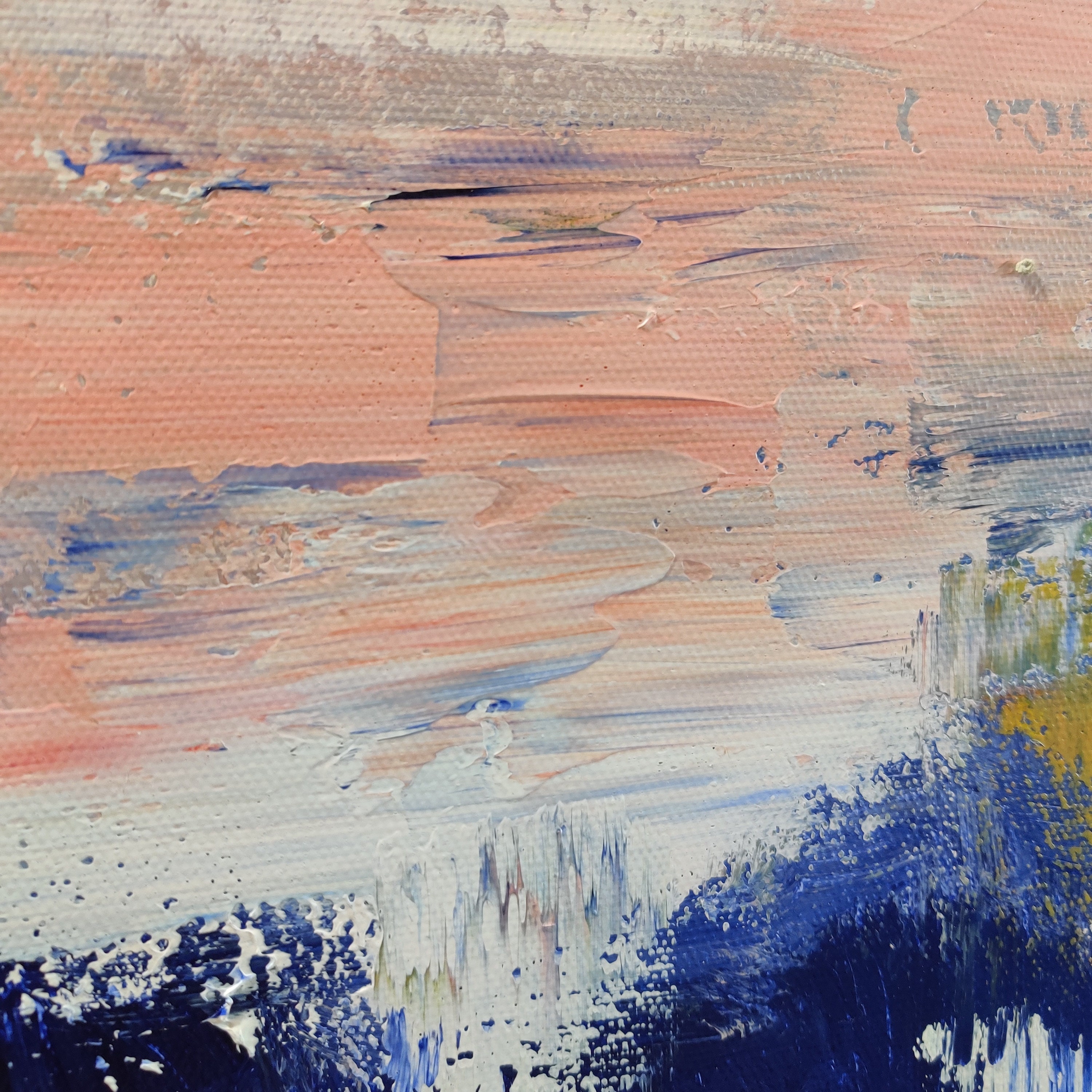 Large Original Blue Abstract Painting Blue White Waterfall - Etsy