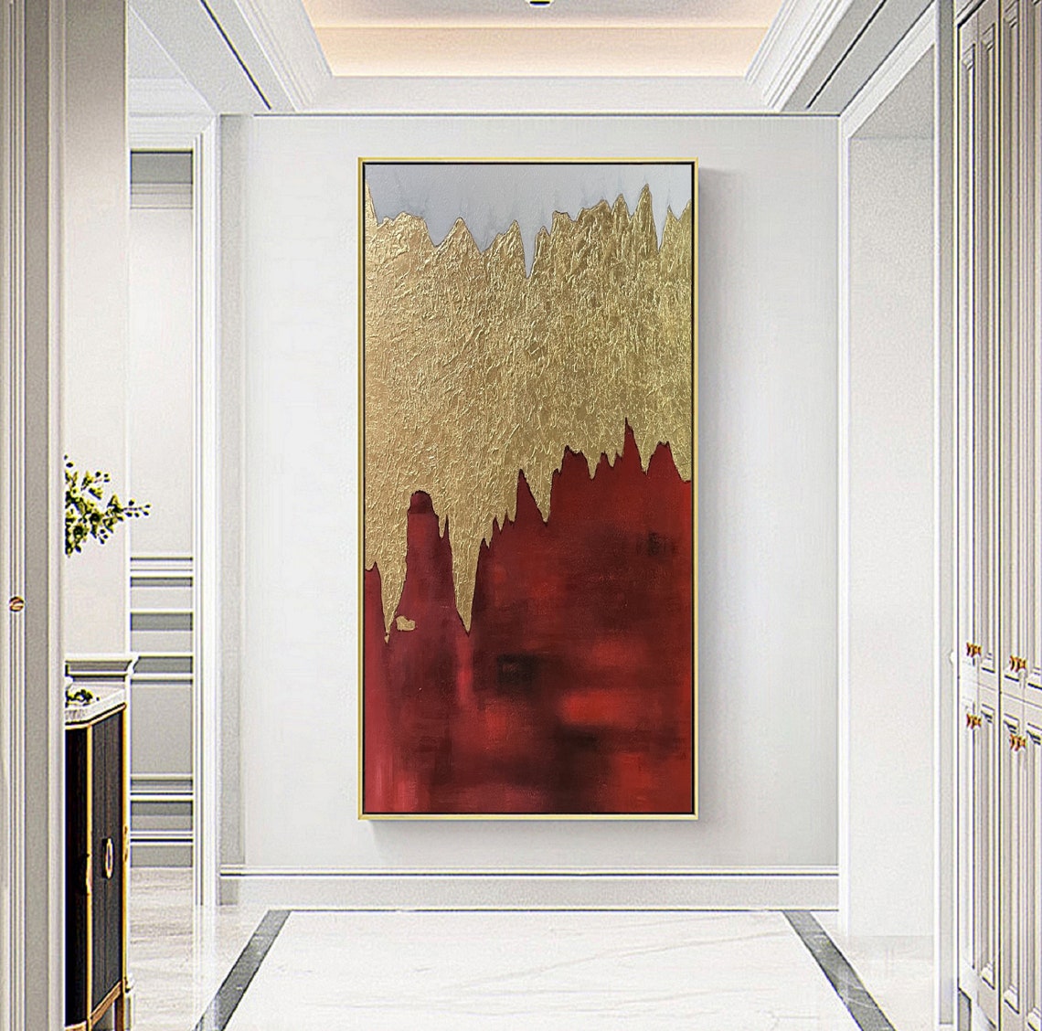 Gold Abstract Painting Large Original Abstract Paintingred - Etsy
