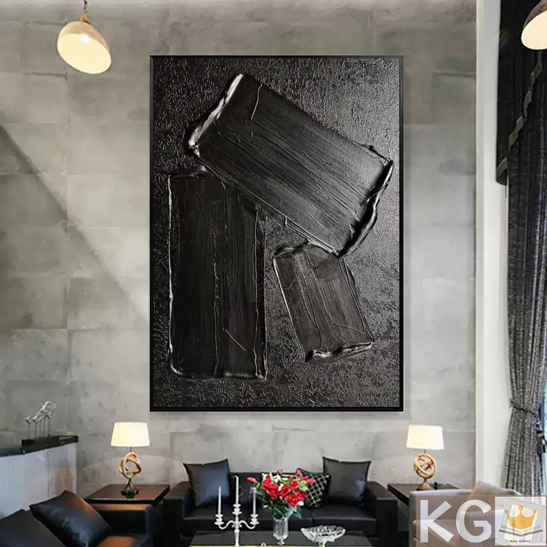 Black Wall Art Black 3D Textured Art Black Textured Wall Art - Etsy