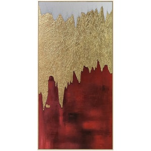 Gold Abstract Painting Large Original Abstract Paintingred - Etsy