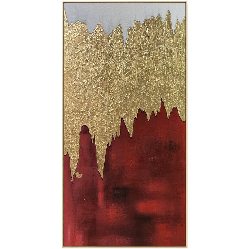 Gold Abstract Painting Large Original Abstract Paintingred - Etsy