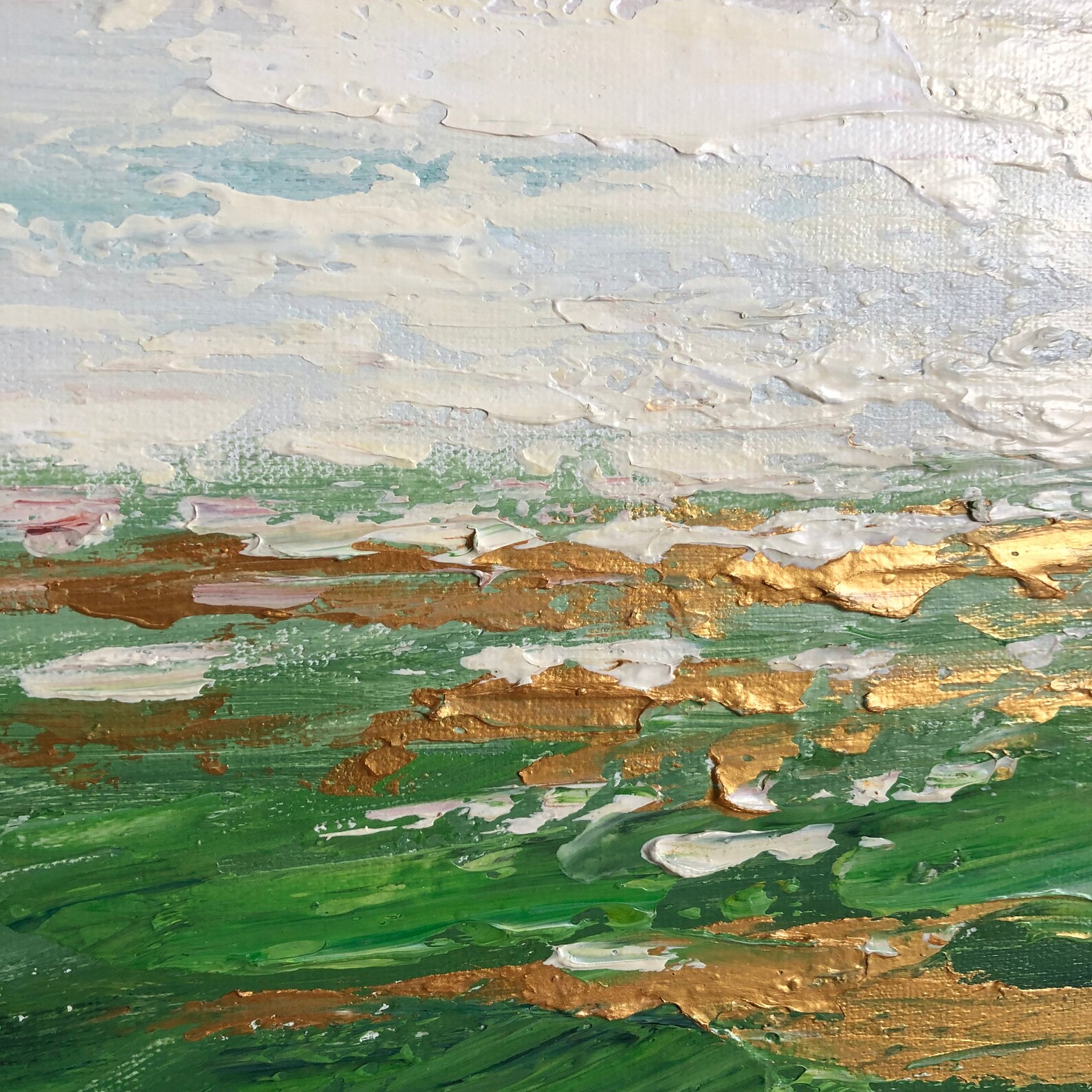 Original Green Abstract Wall Artgreen Textured Paintingbeige - Etsy