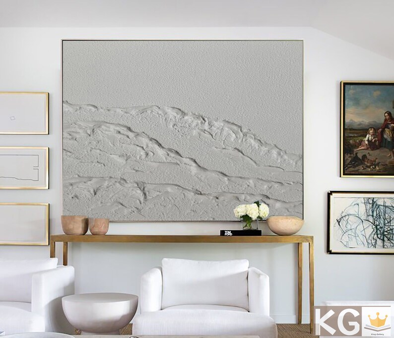 White Abstract Painting White Wall Art White 3D Textured Art - Etsy