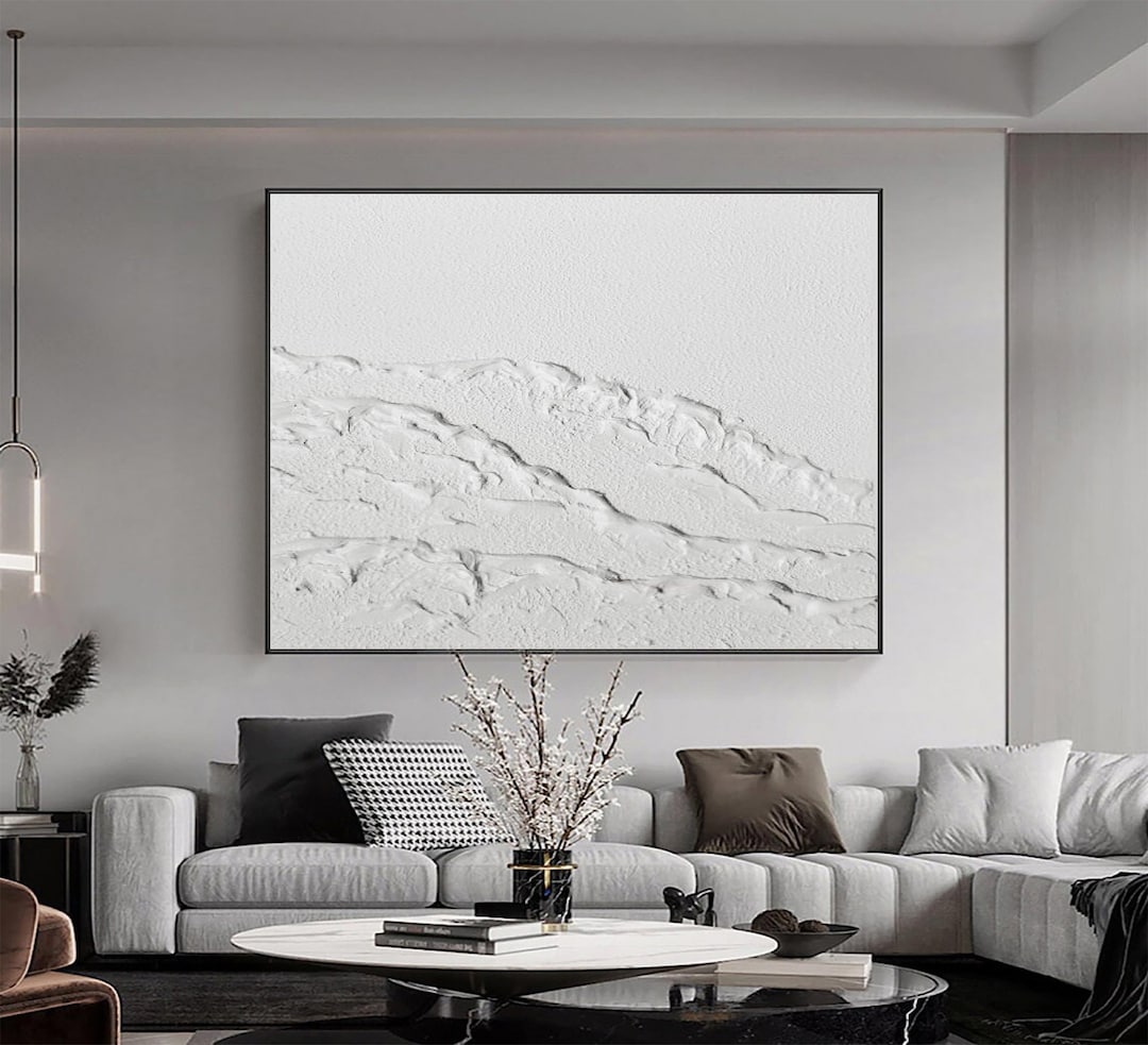 White 3D Textured Abstract Painting, Modern Wall Art - Etsy