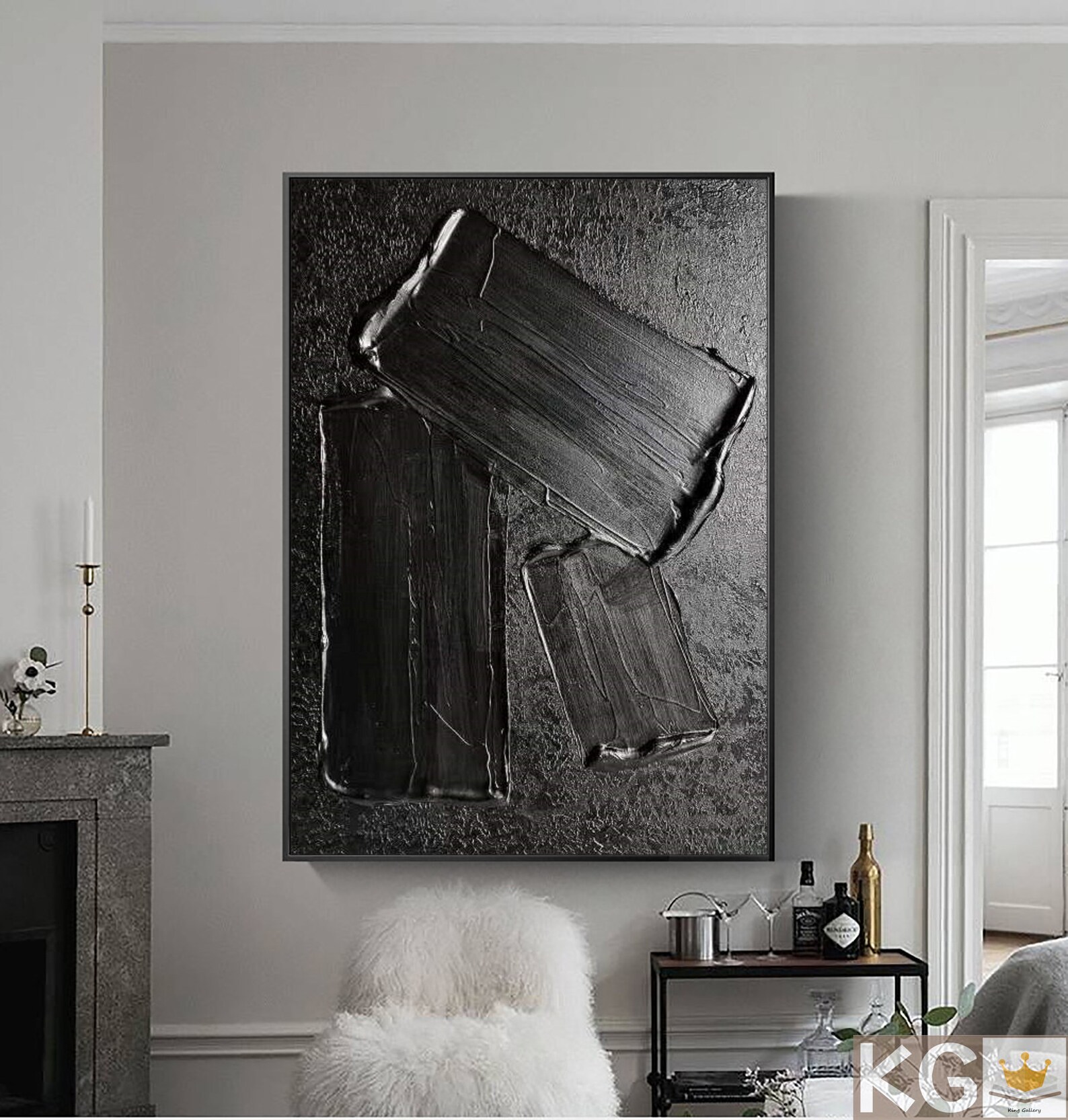 Black Wall Art Black 3D Textured Art Black Textured Wall Art - Etsy