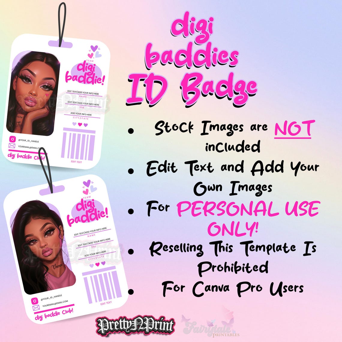 Viral Canva ID Badge - Canva Editable Completely Customizeable! - Etsy