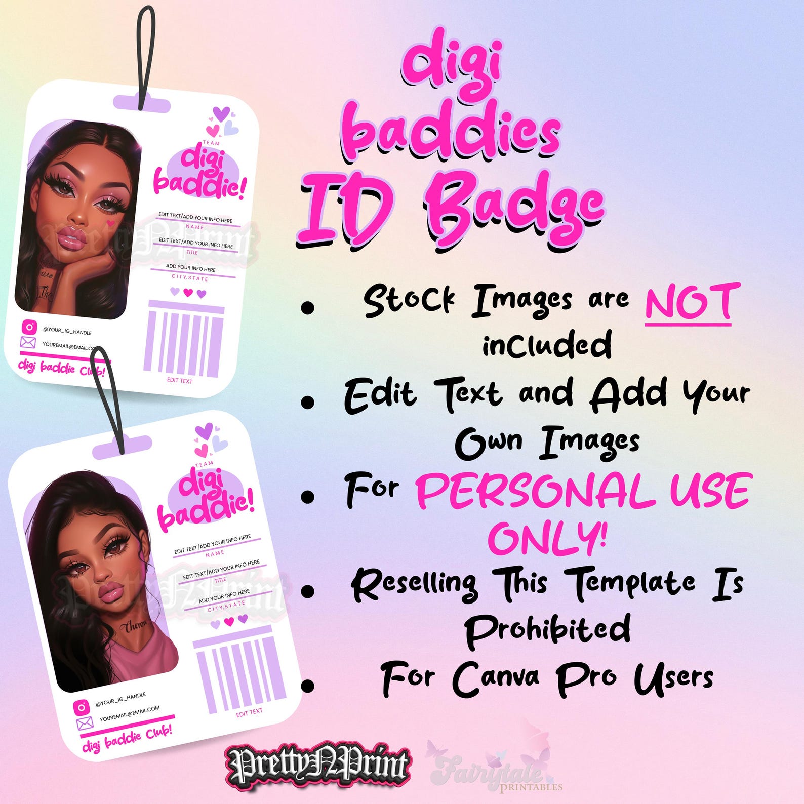 Viral Canva ID Badge - Canva Editable Completely Customizeable! - Etsy
