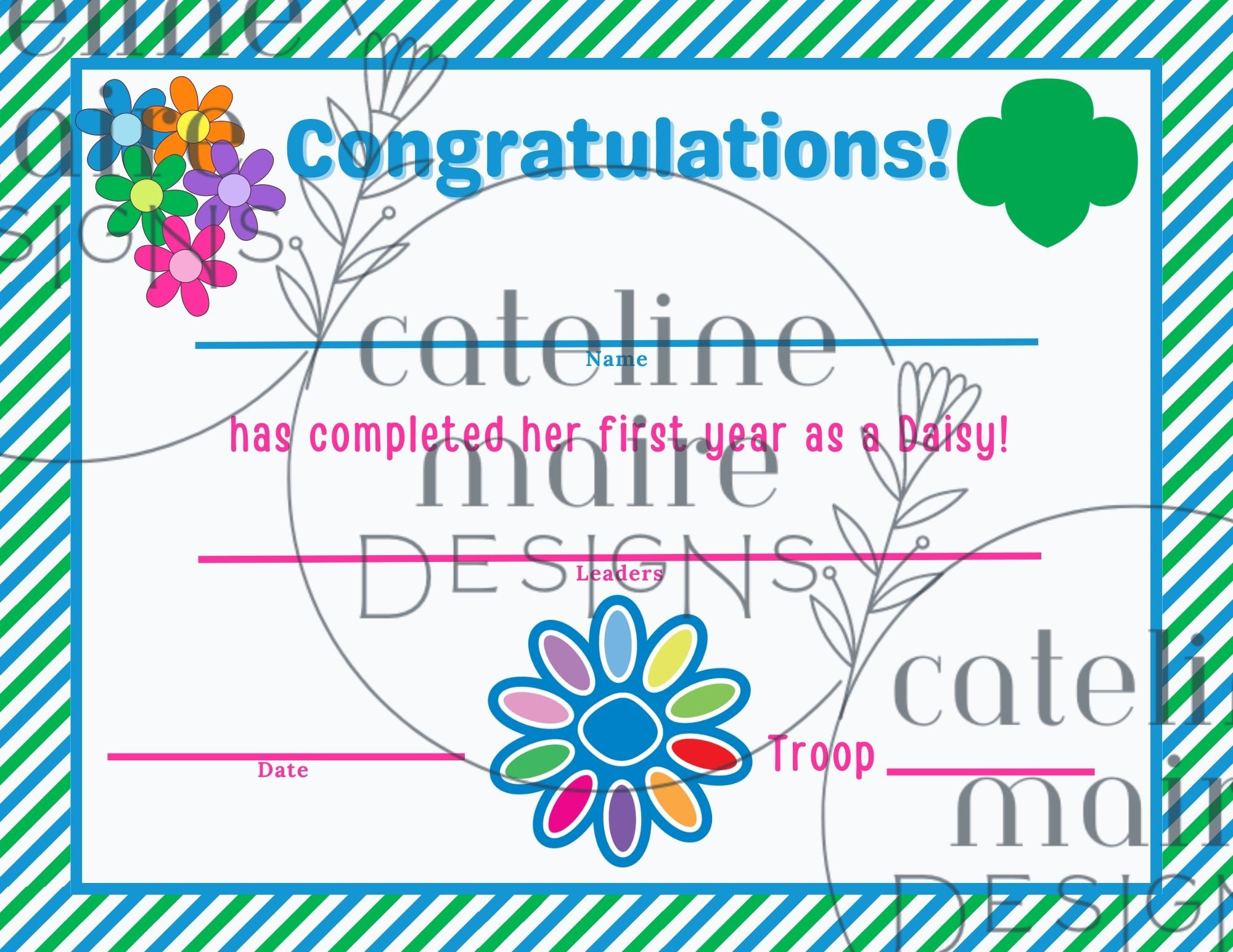 Daisy Girl Scout First Year Certificate - Etsy