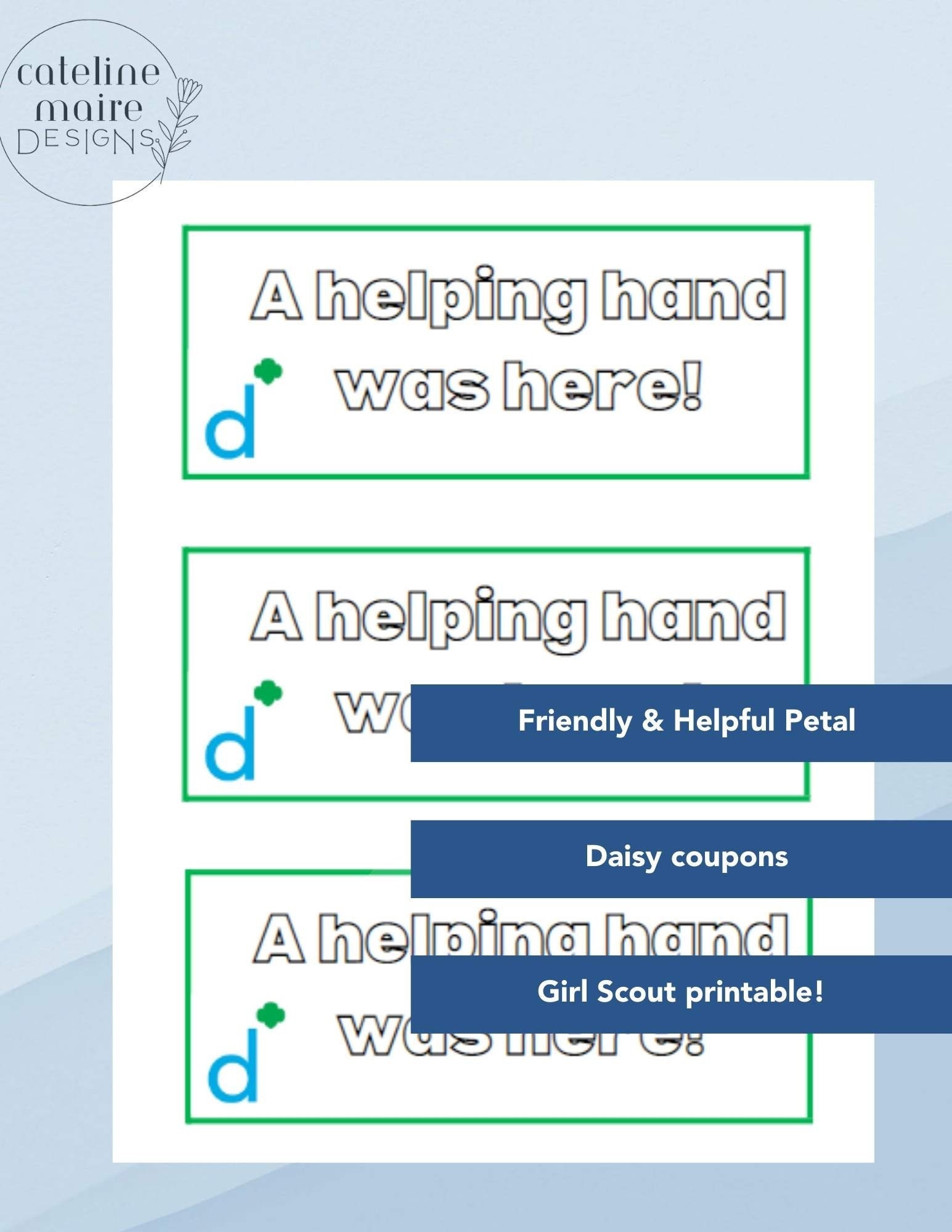 Daisy Girl Scout Friendly & Helpful Coupon - Etsy