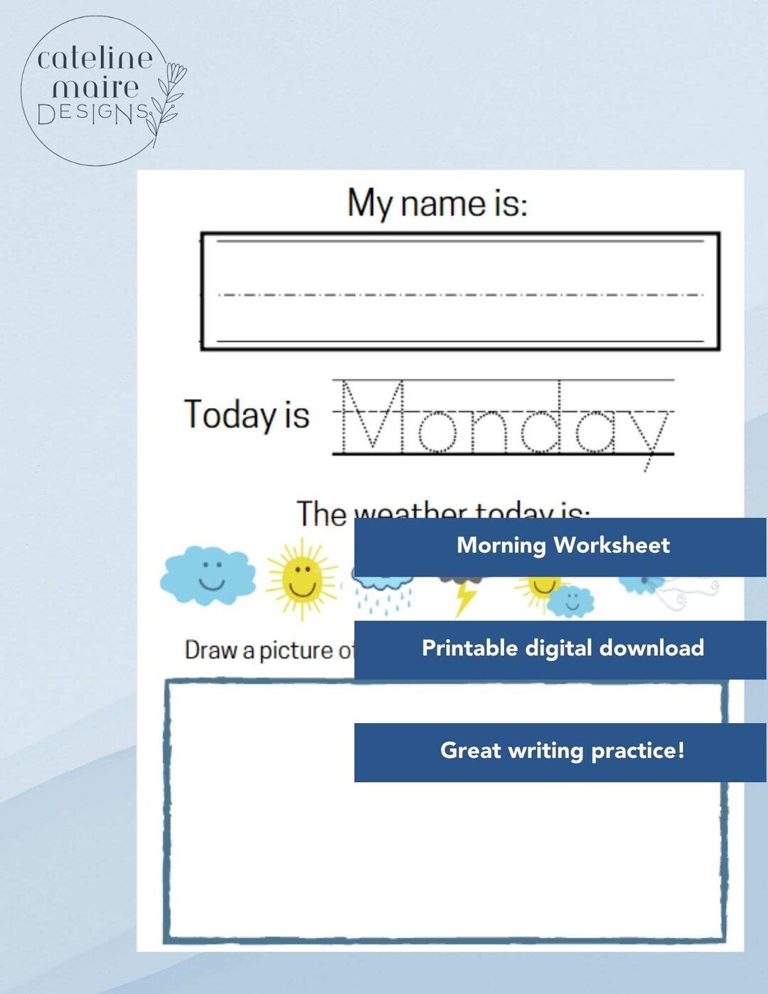 Preschool Morning Worksheet - Etsy