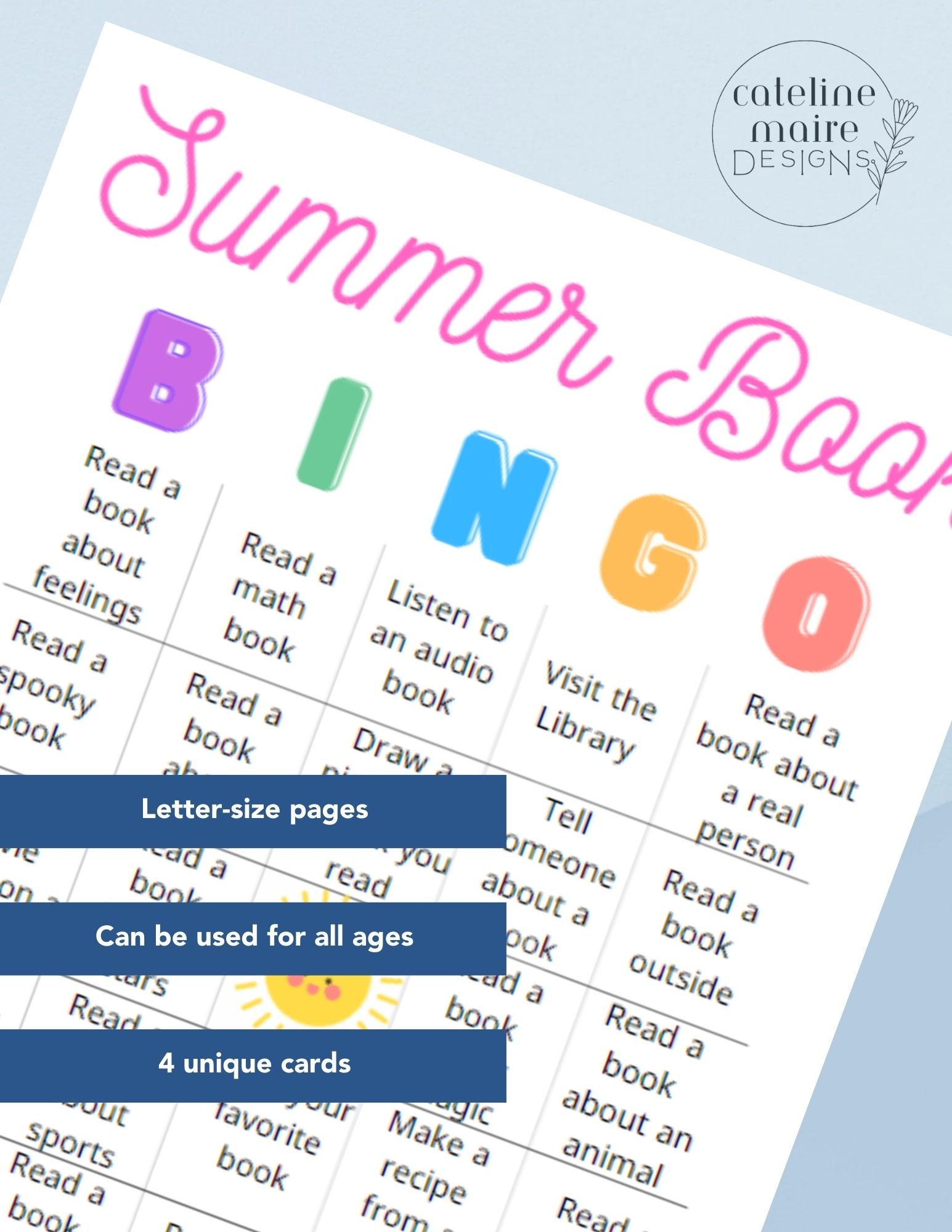 Summer Reading Bingo - Etsy
