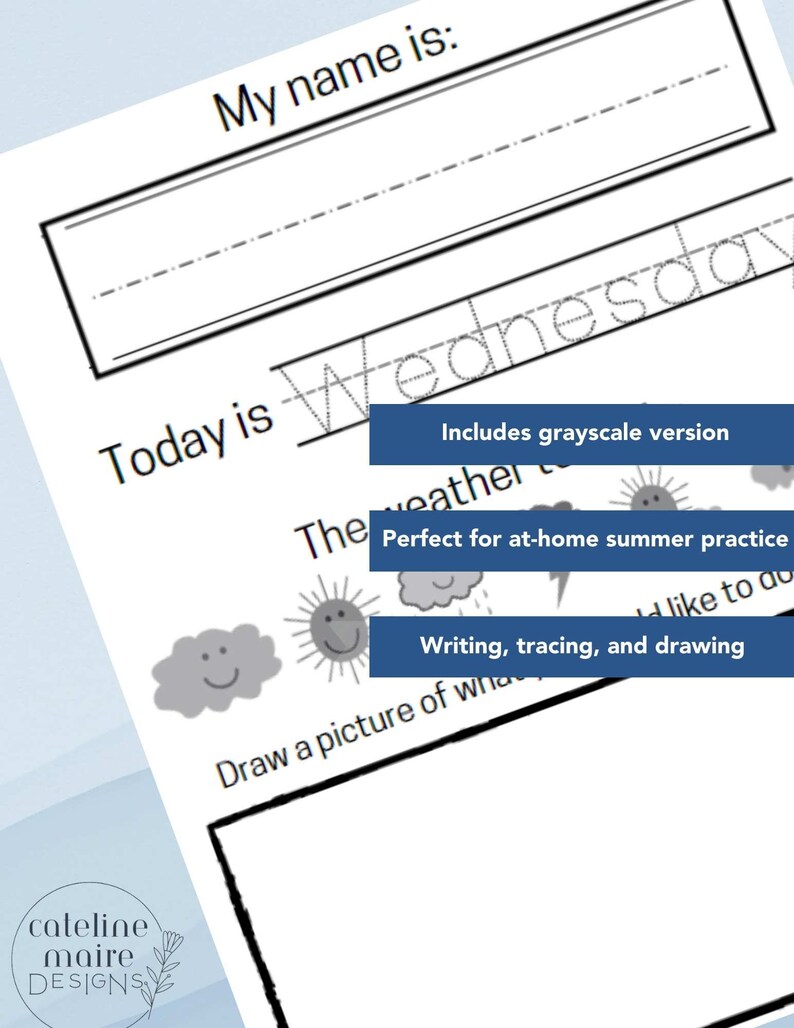 Preschool Morning Worksheet - Etsy