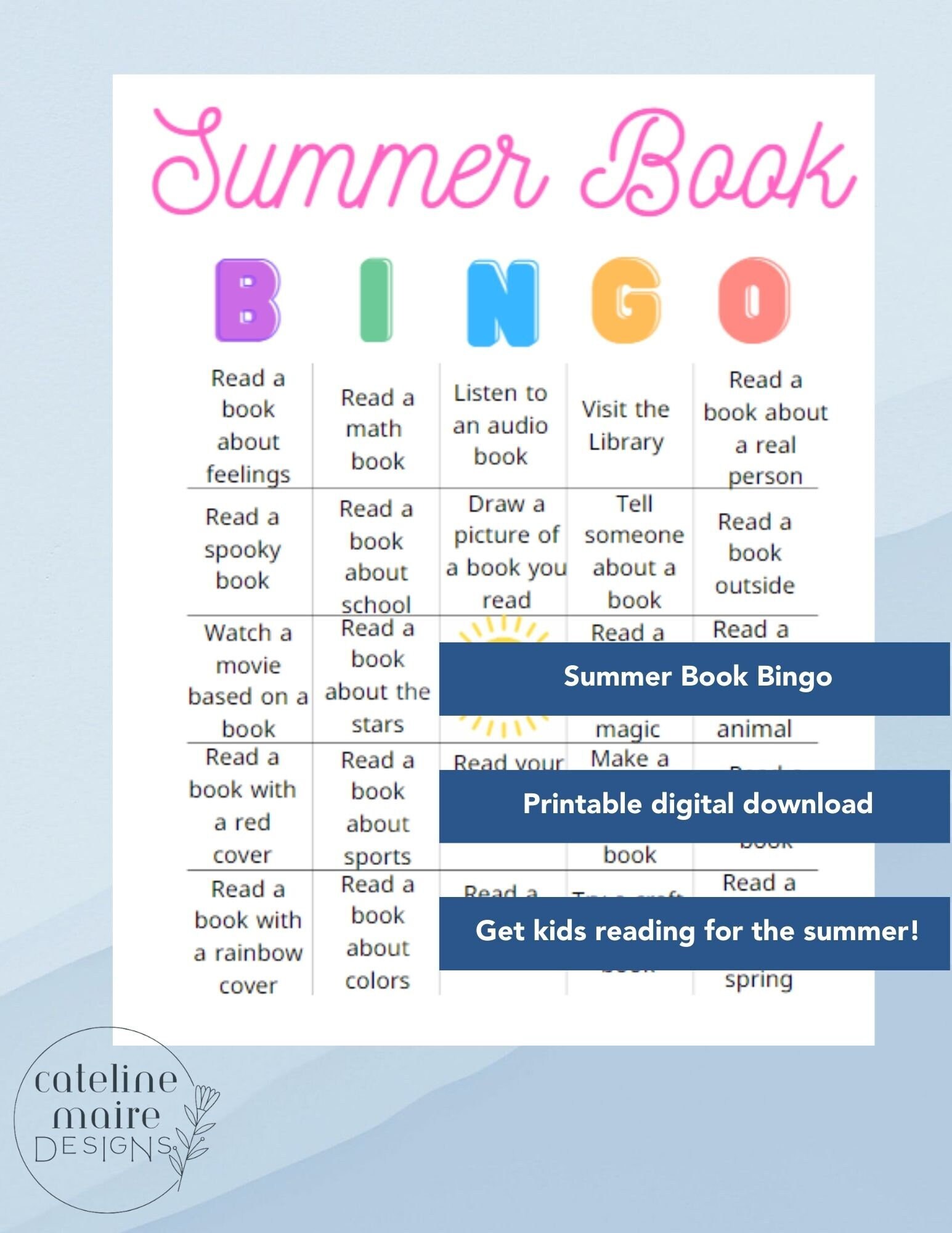 Summer Reading Bingo - Etsy
