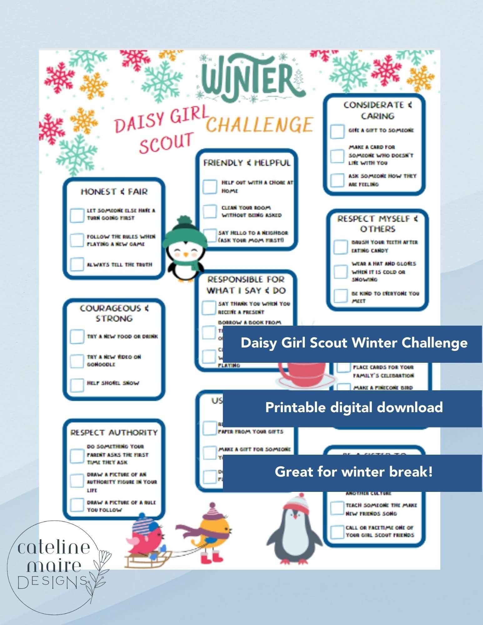 Daisy Girl Scout Winter Challenge Printable - Etsy
