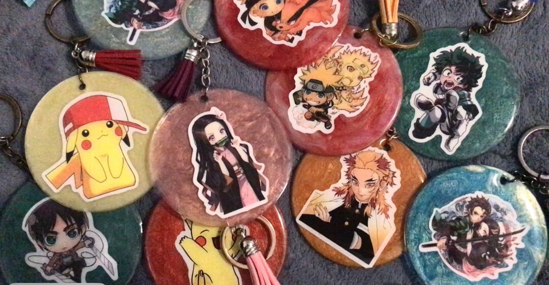 Anime Resin Keychain Mystery Item, Pokemon, Attack of the Titans, Demon ...