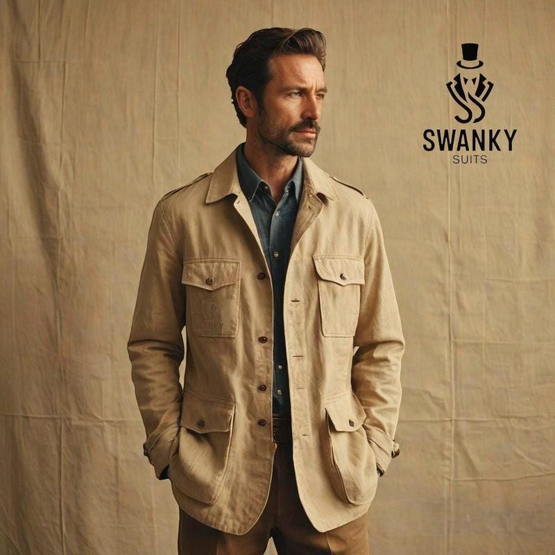 Safari Jacket Men Green - Etsy